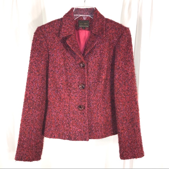 louben | Jackets & Coats | Louben Pink Blend Tweed Blazer Size 6 | Poshmark